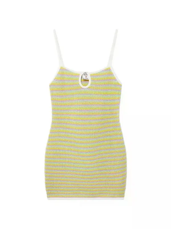 Casablanca Bourgeois Striped Knit Dress - Yellow