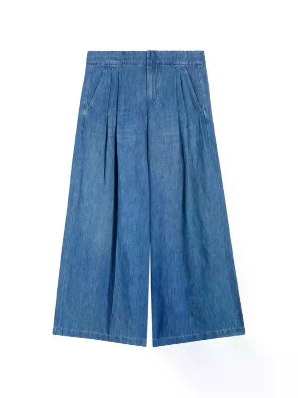 Max Mara Cropped Wide-leg Jeans - Blue
