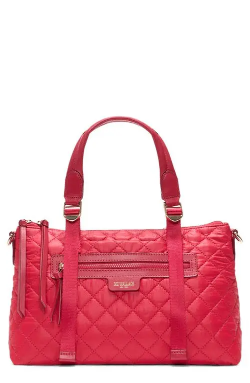 Mz Wallace Small Park Quilted Nylon Satchel - Apple