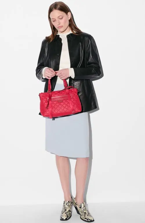 Mz Wallace Small Park Quilted Nylon Satchel - Apple