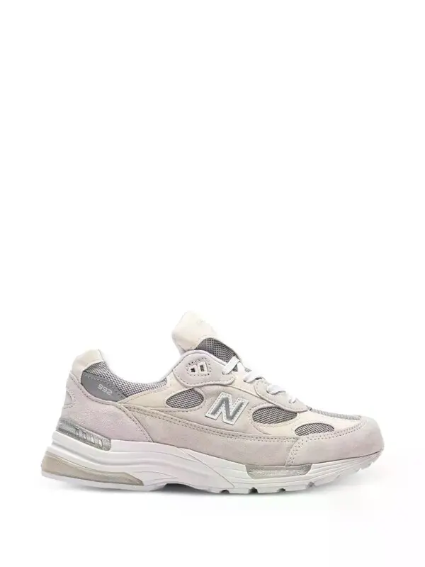 NEW BALANCE 992 Leather And Mesh Sneakers - Neutrals