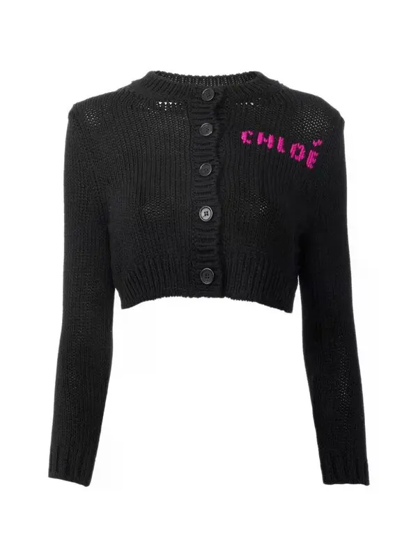 Chloé Buttoned Knit Cardigan - Black