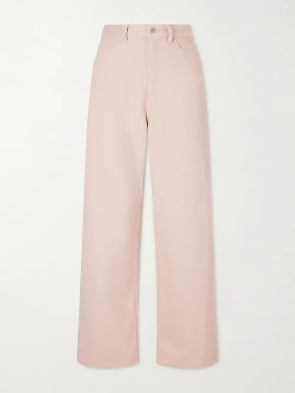 Auralee Wide-leg Silk Denim Jeans - Pink