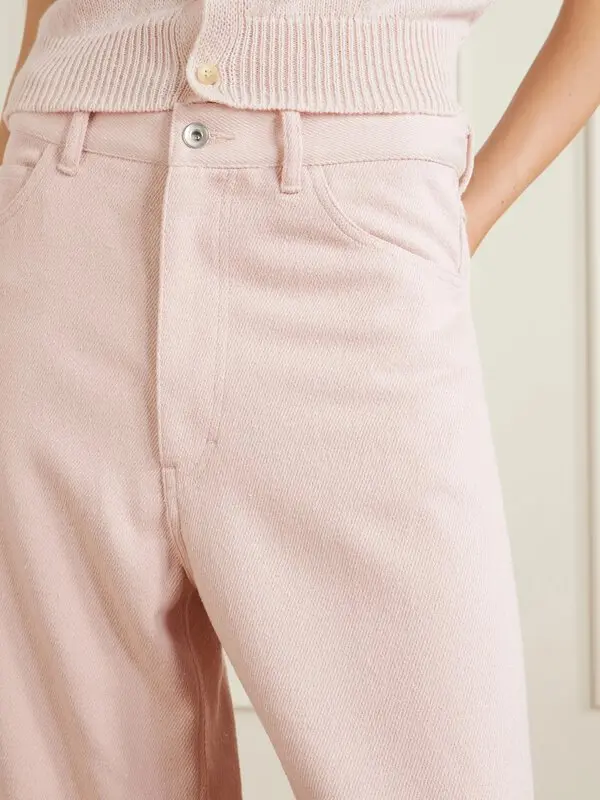 Auralee Wide-leg Silk Denim Jeans - Pink