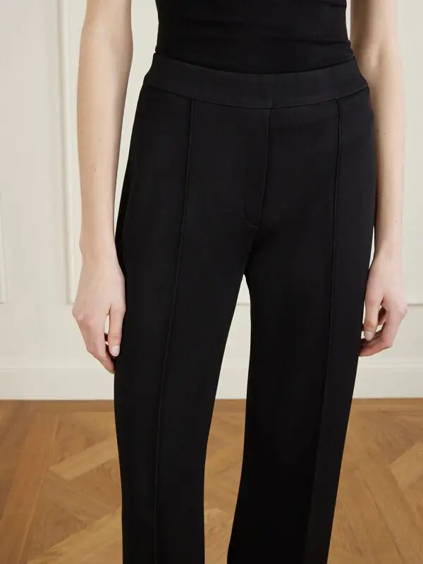 HIGH SPORT Gene Pleated Jersey Wide-leg Pants