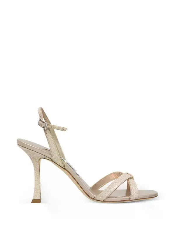 JIMMY CHOO 90mm Elsy Heeled Sandals - Neutrals