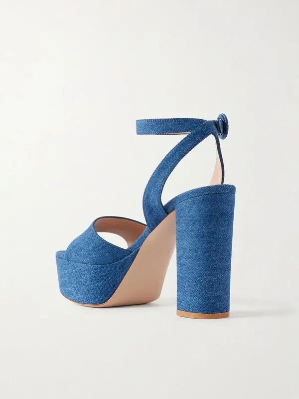 GIANVITO ROSSI 70 Denim Platform Sandals