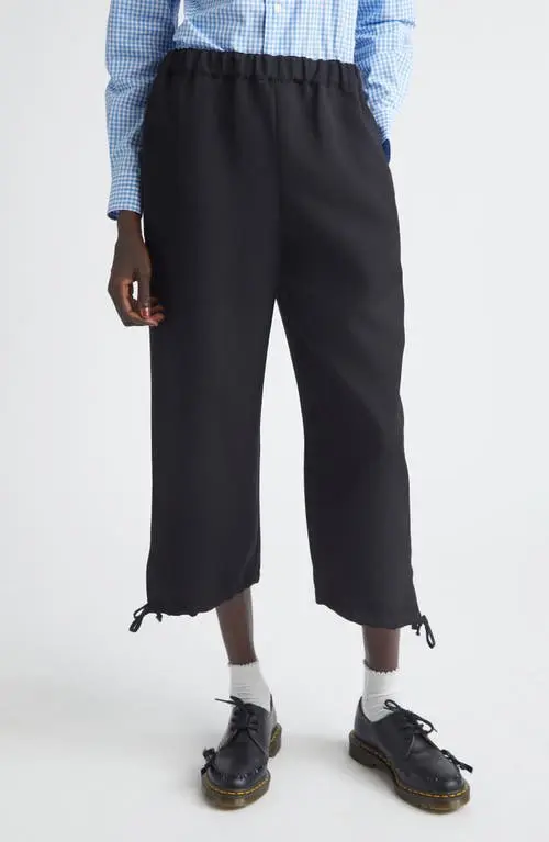 Comme Des Garçons Crop Gabardine Wide-leg Pants - Black