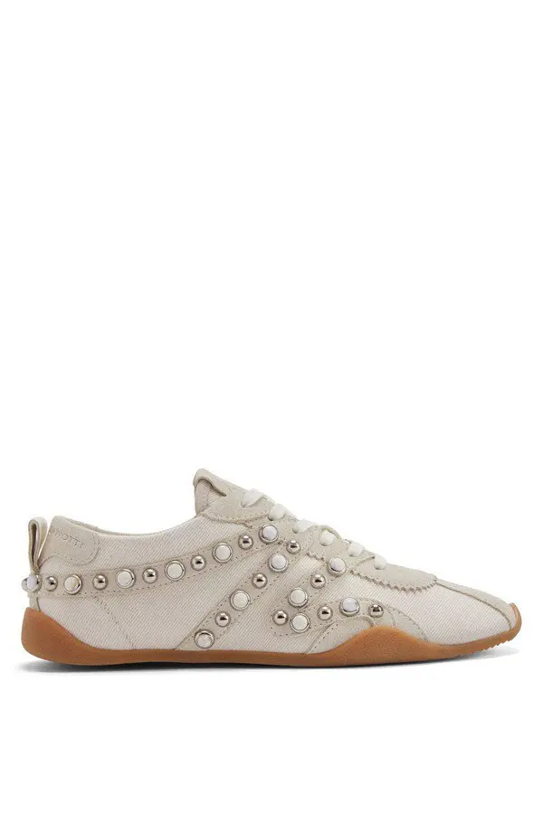 GIUSEPPE ZANOTTI Low-top Studded Sneakers - Beige