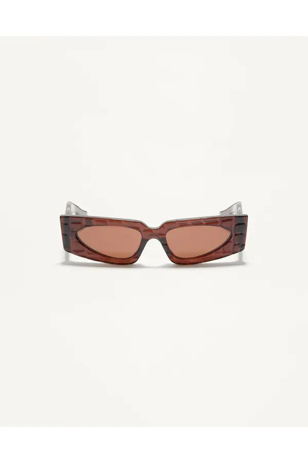 Valentino Garavani Rectangular Acetate Sunglasses - Brown