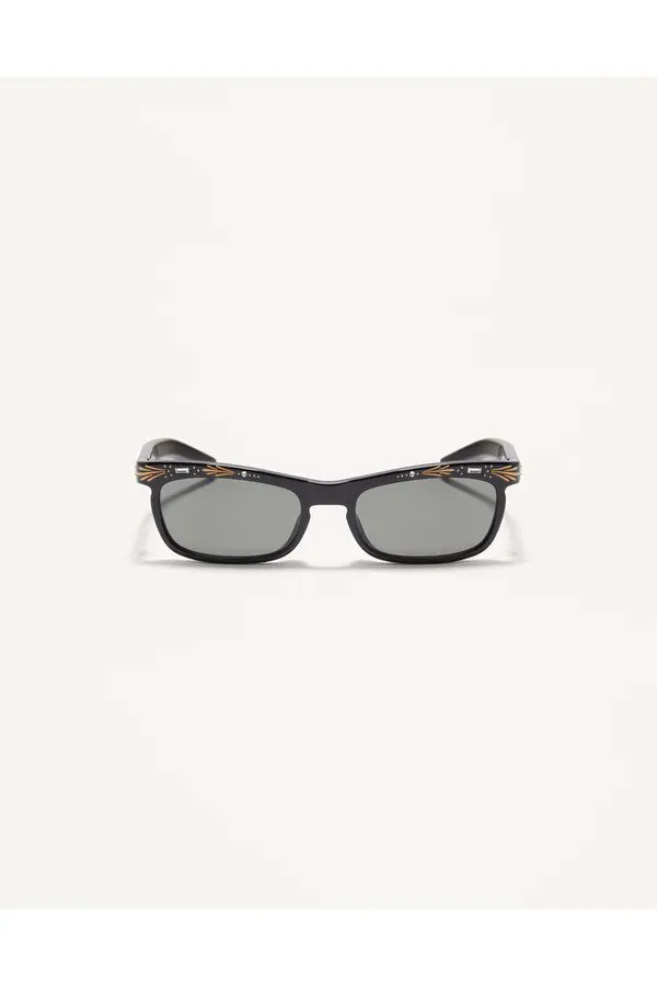 Valentino Garavani Rectangular Acetate Sunglasses - Black