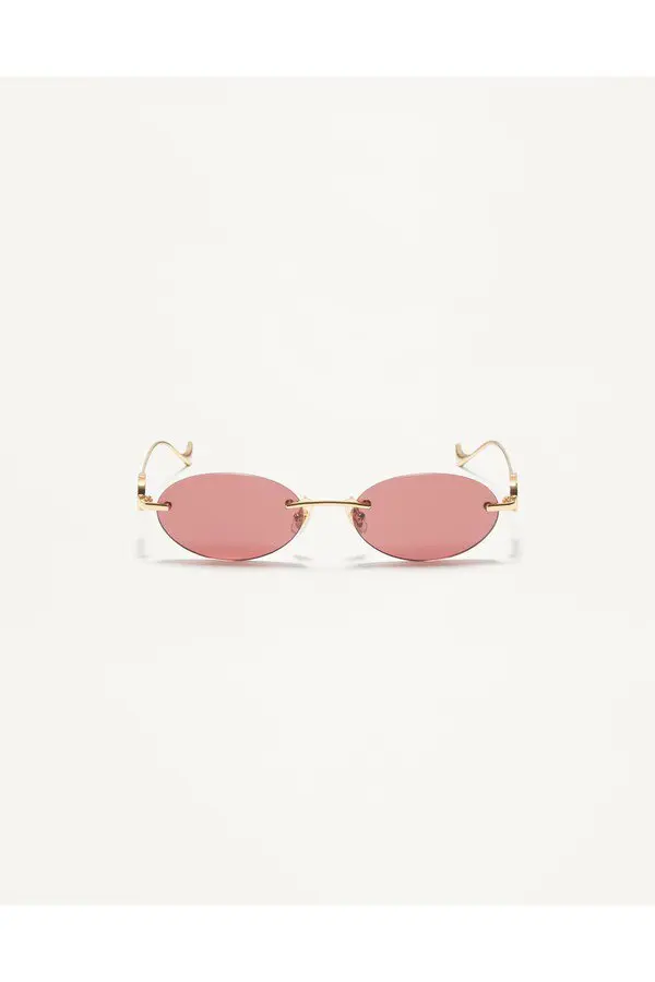 Valentino Garavani Geometric Metal Oval Sunglasses - Gold