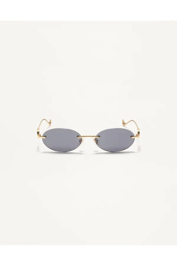 Valentino Garavani Geometric Metal Oval Sunglasses - Gold