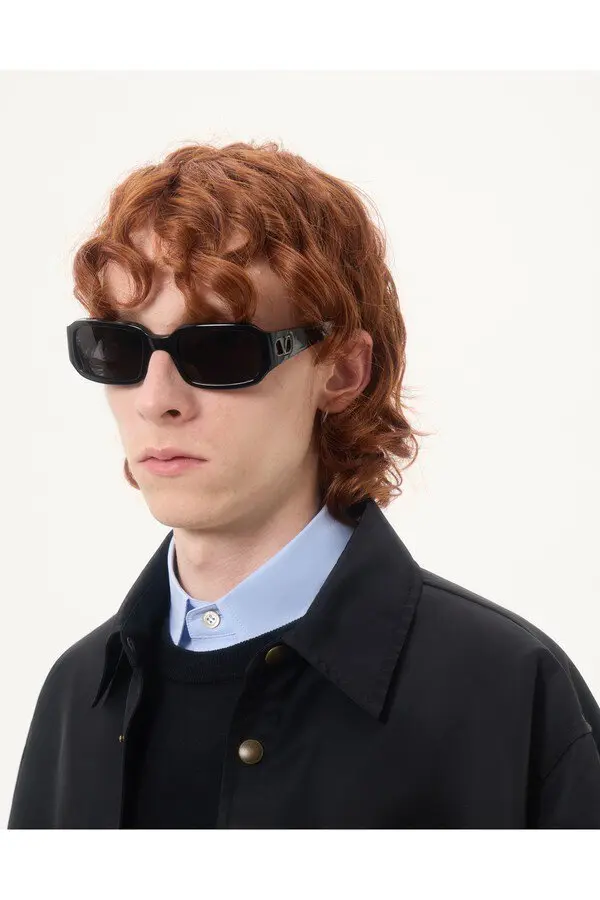 Valentino Garavani Rectangular Acetate Eyewear - Black