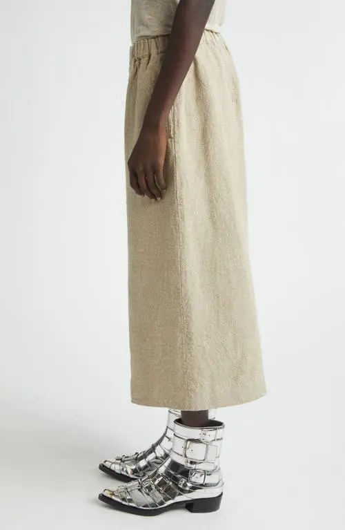 Comme Des Garçons Heavyweight Linen Canvas Crop Wide Leg Pants - Ecru