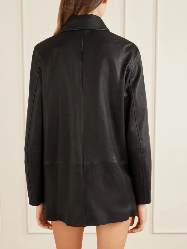 Auralee Textured-leather Longline Jacket