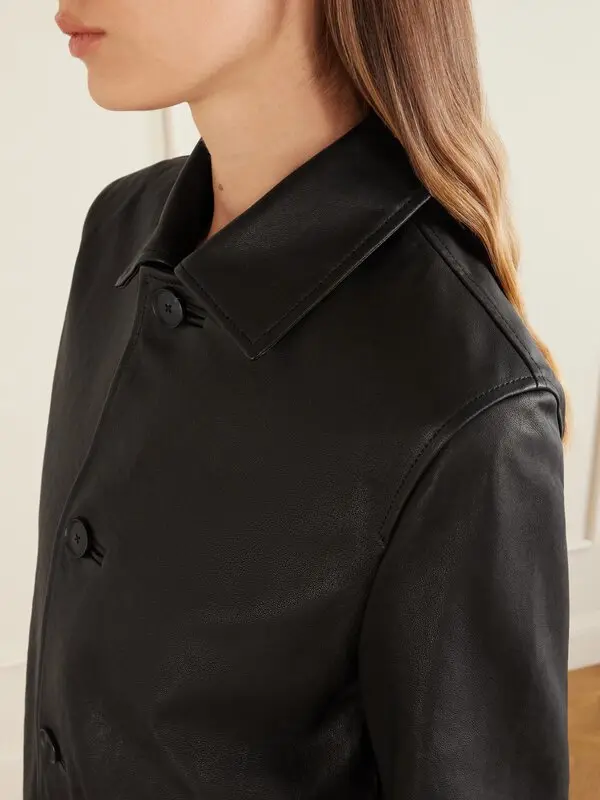Auralee Textured-leather Longline Jacket