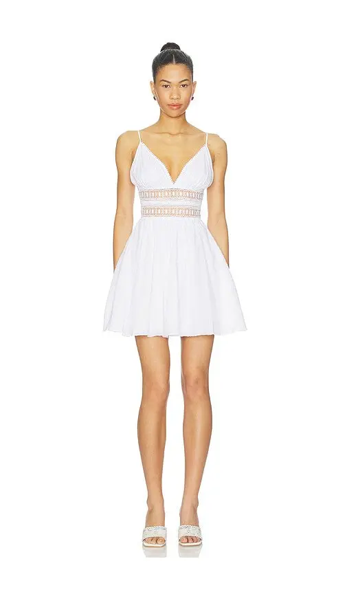Poupette St Barth Emilie Mini Dress - Optic White Plain