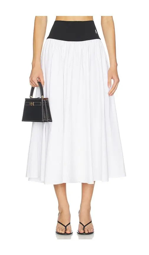 Polo Ralph Lauren Midi A-line Skirt - White