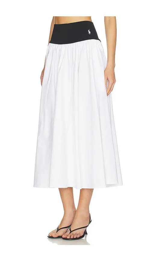 Polo Ralph Lauren Midi A-line Poplin Skirt