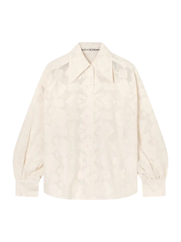 Alix Of Bohemia Margot Tetris Cotton-lace Shirt - Neutrals