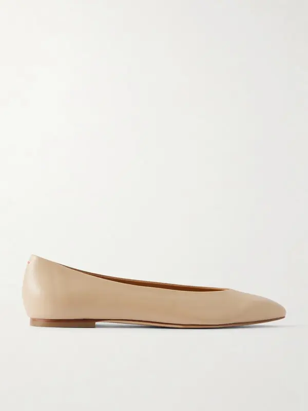 AeydĒ Ellie Leather Ballet Flats - Neutrals