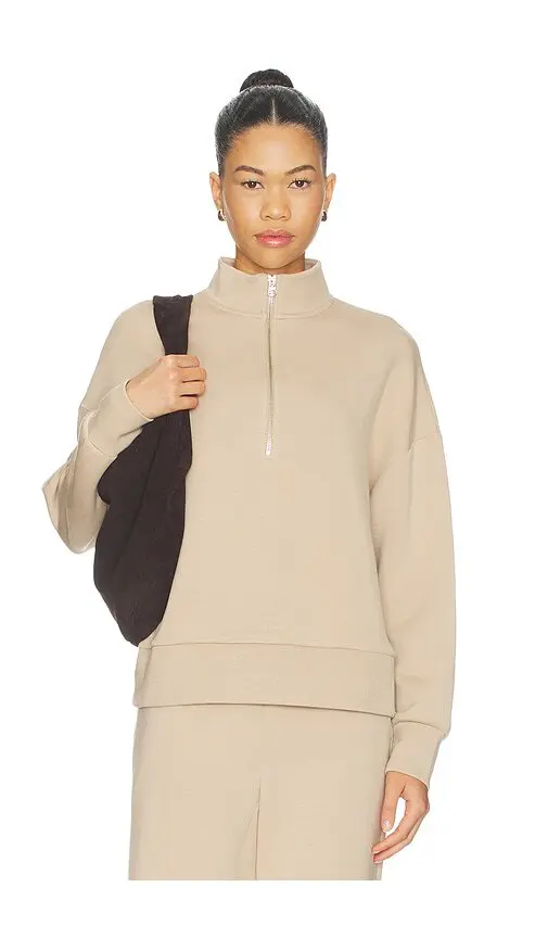 Varley Mavis Mock Neck Sweatshirt - Light Taupe
