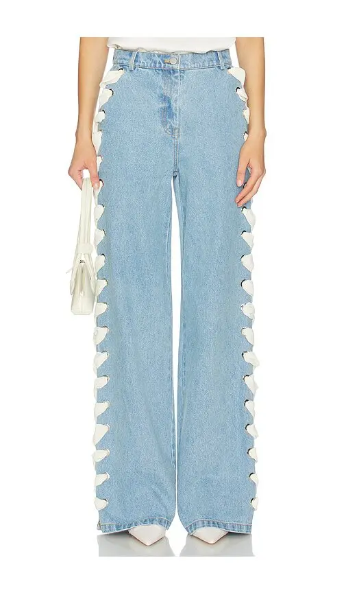 AKNVAS Lyd Laced Denim Trouser - Sky Blue Denim