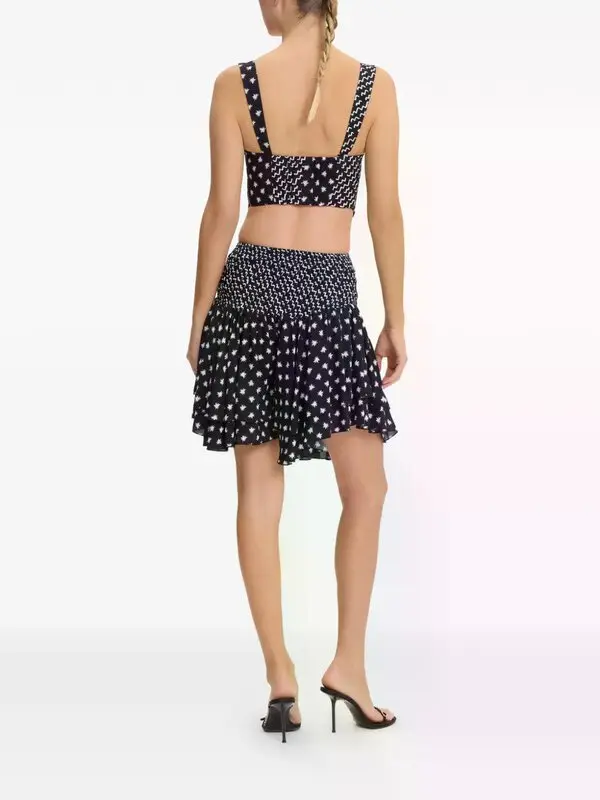 DONDE ESTEBAN Printed Mini Skirt - Black