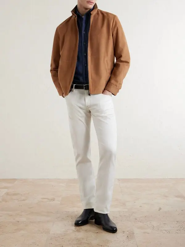 Canali Suede Harrington Jacket