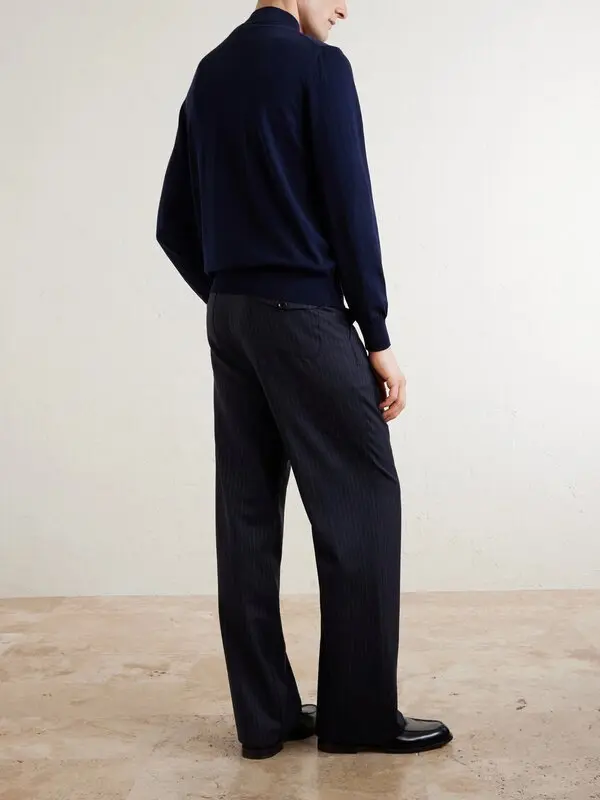 Canali Cotton Half-zip Sweater - Blue