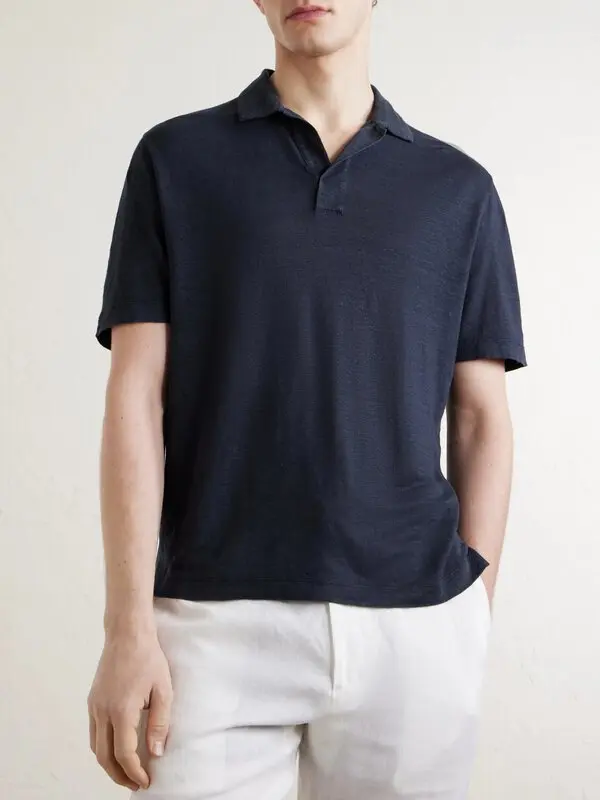 Canali Linen Polo Shirt