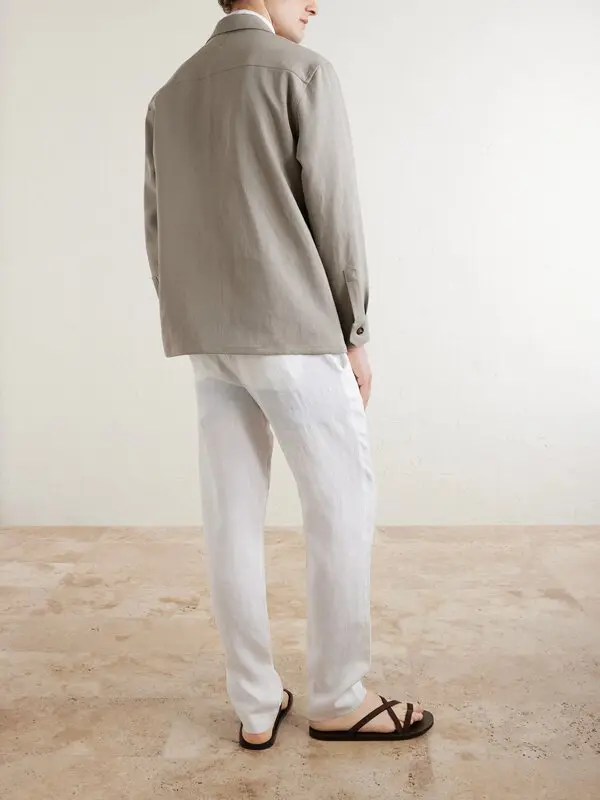 Canali Linen Overshirt - Neutrals