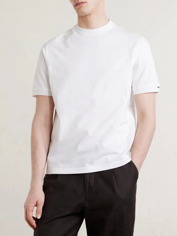 Canali Cotton-jersey T-shirt - White