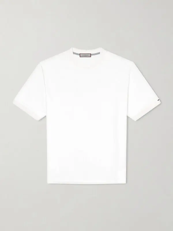Canali Cotton-jersey T-shirt - White