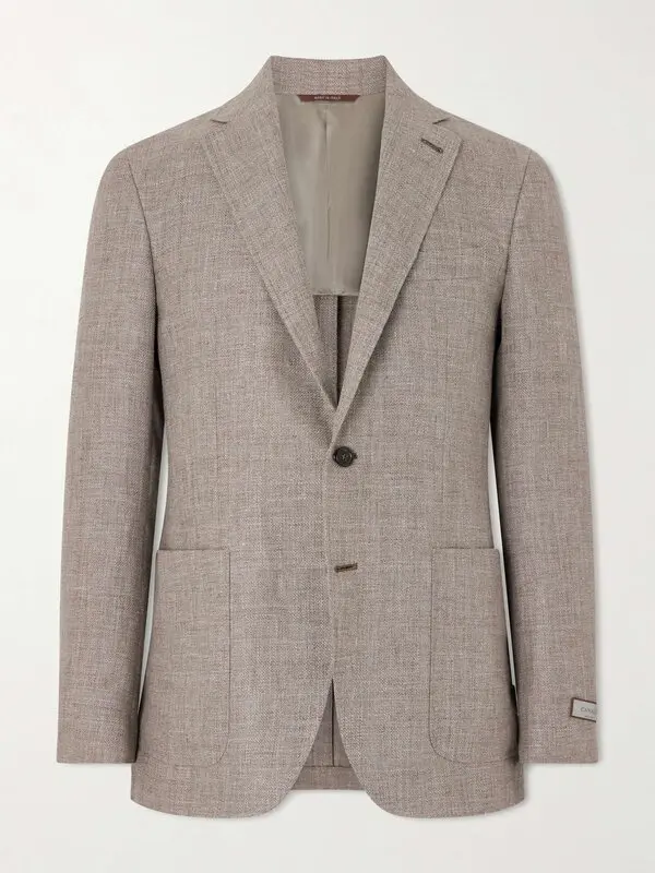 Canali Kei Linen And Wool-blend Blazer