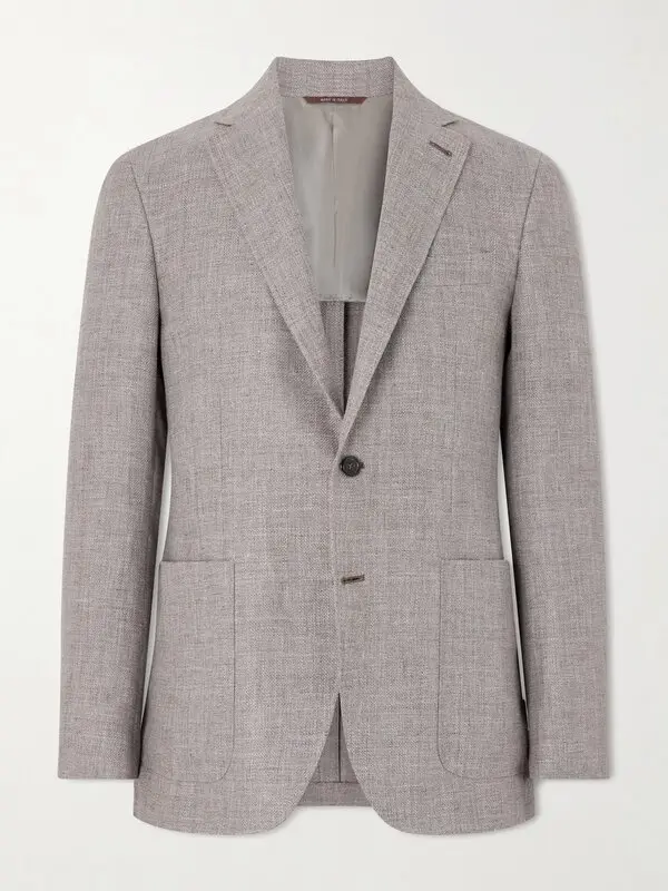 Canali Kei Linen And Wool-blend Blazer - Neutrals