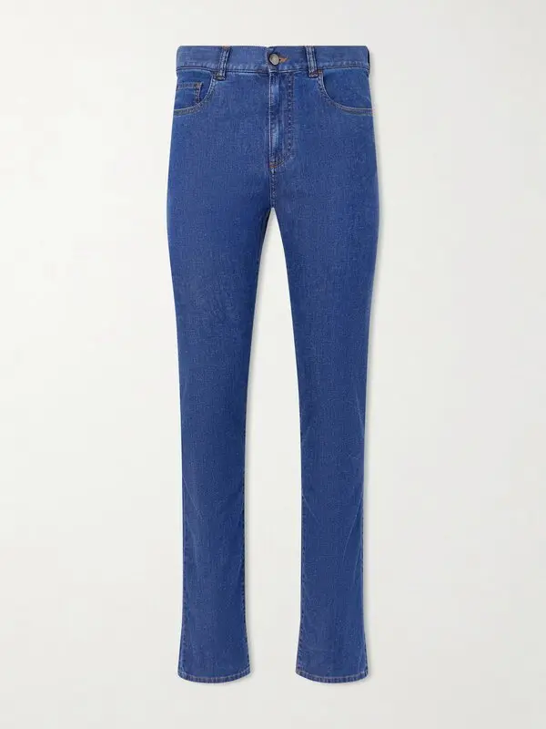 Canali Straight-leg Stretch-denim Jeans - Blue