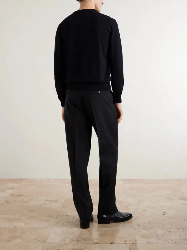 Canali Cotton Crewneck Sweater - Black
