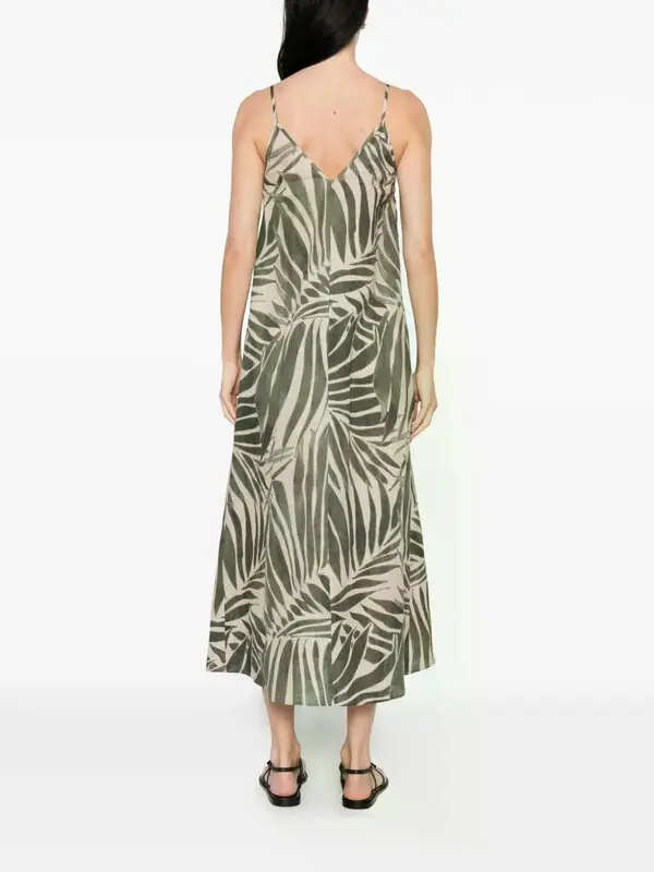 PENNYBLACK Leaf-print V-neck Midi Dress