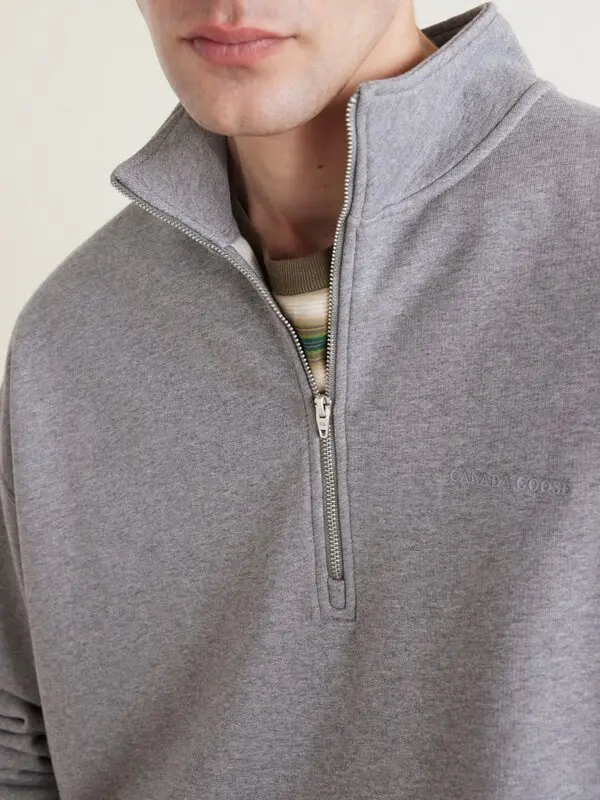 Canada Goose Rove Half-zip Cotton-jersey Sweater