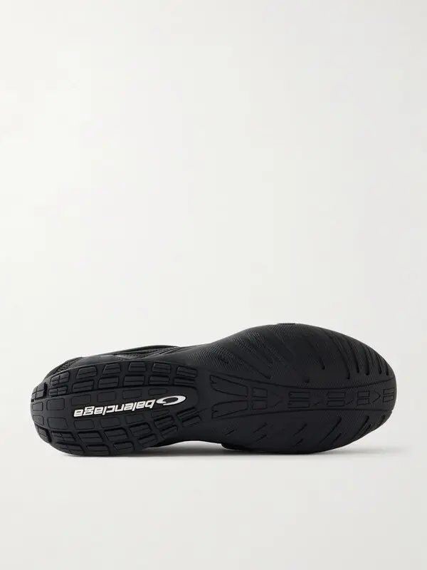 Balenciaga Radar Leather-trimmed Mesh Sneakers - Black