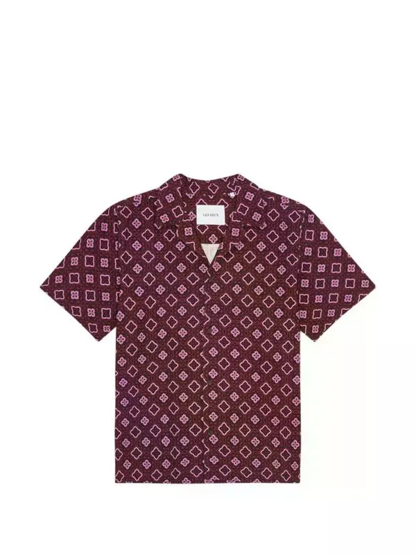 LES DEUX Arabesque Geometric-print Short-sleeve Shirt