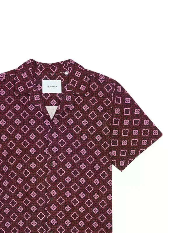 LES DEUX Arabesque Geometric-print Short-sleeve Shirt