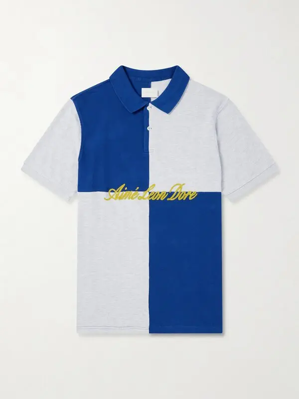 Aimé Leon Dore Logo-embroidered Colour-block Cotton-piqué Polo Shirt