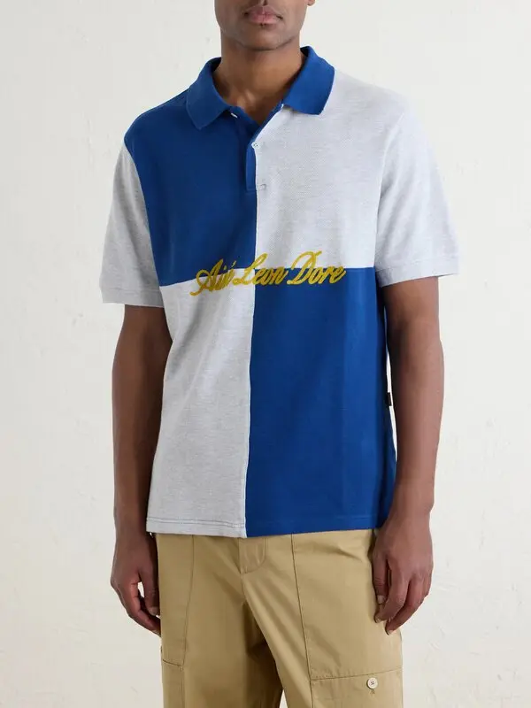 Aimé Leon Dore Logo-embroidered Colour-block Cotton-piqué Polo Shirt