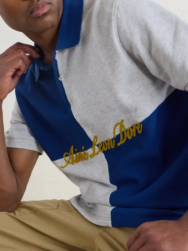 Aimé Leon Dore Logo-embroidered Colour-block Cotton-piqué Polo Shirt
