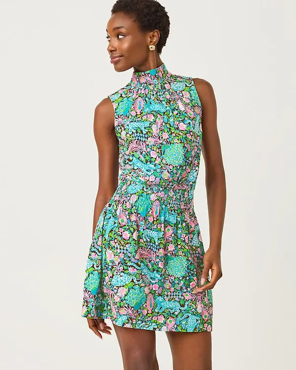 LILLY PULITZER Sherah Skirted Romper - Multi Royal Zoo