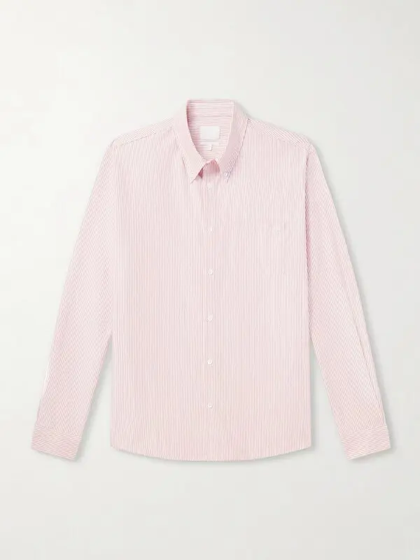 A.p.c. Button-down Collar Striped Cotton Shirt - Red