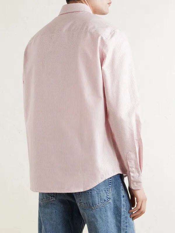 A.p.c. Button-down Collar Striped Cotton Shirt - Red